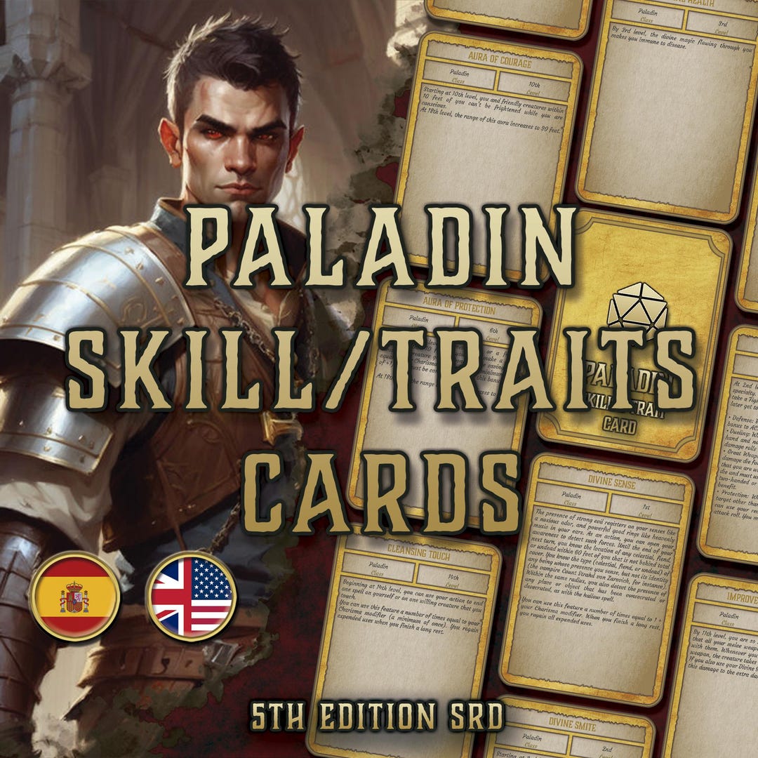 Dnd Paladin Skills and Traits Cards | Character Skills Cards | 5th ...