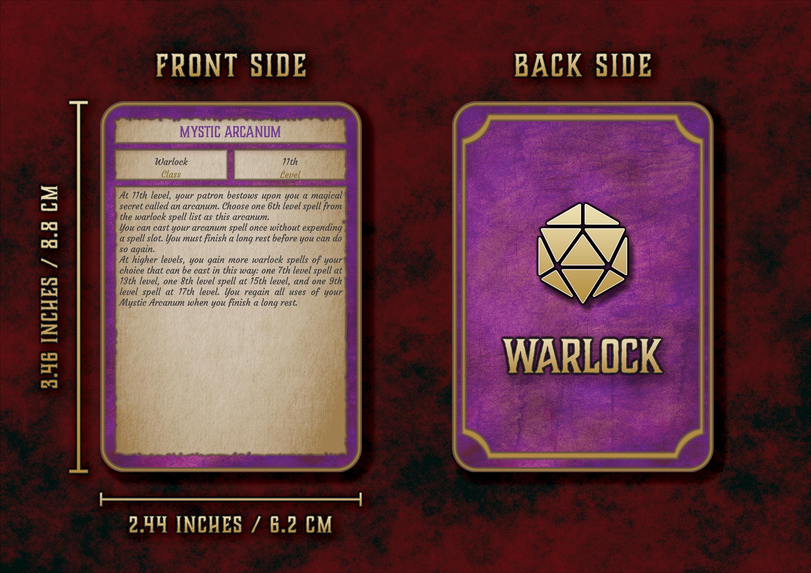 Dnd Warlock Skills and Traits Cards 5E | 2014 & 2024 | Digital ...