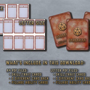 Dnd Barbarian Skills and Traits Cards Character Skill Cards 5th Edition ...
