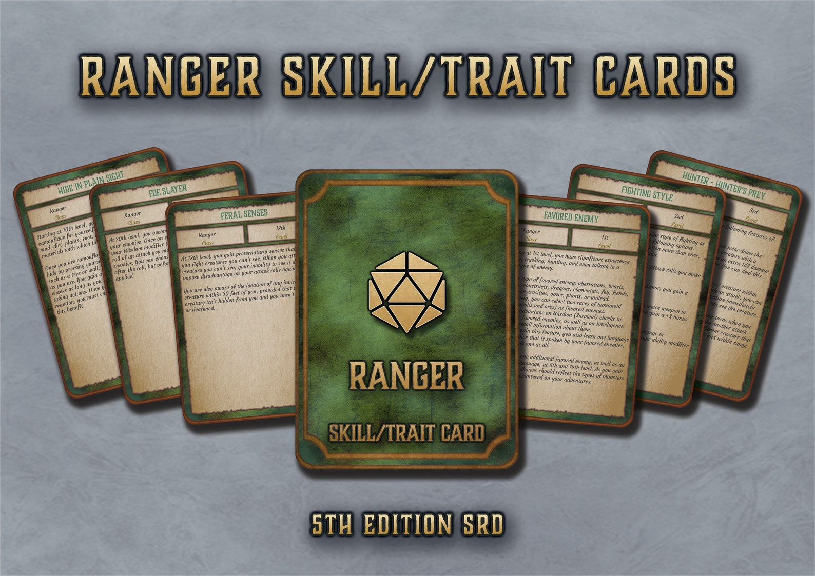 Dnd Ranger Skills and Traits Cards Character Skill Cards - Etsy