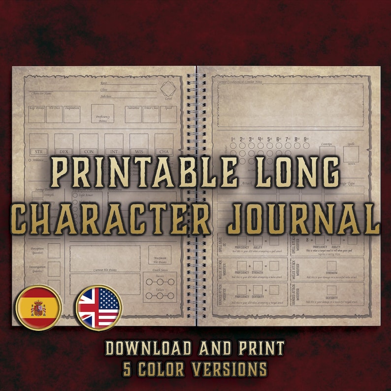 DnD Printable Character Sheet 5e | Dnd Character Sheet | D&D Campaign ...