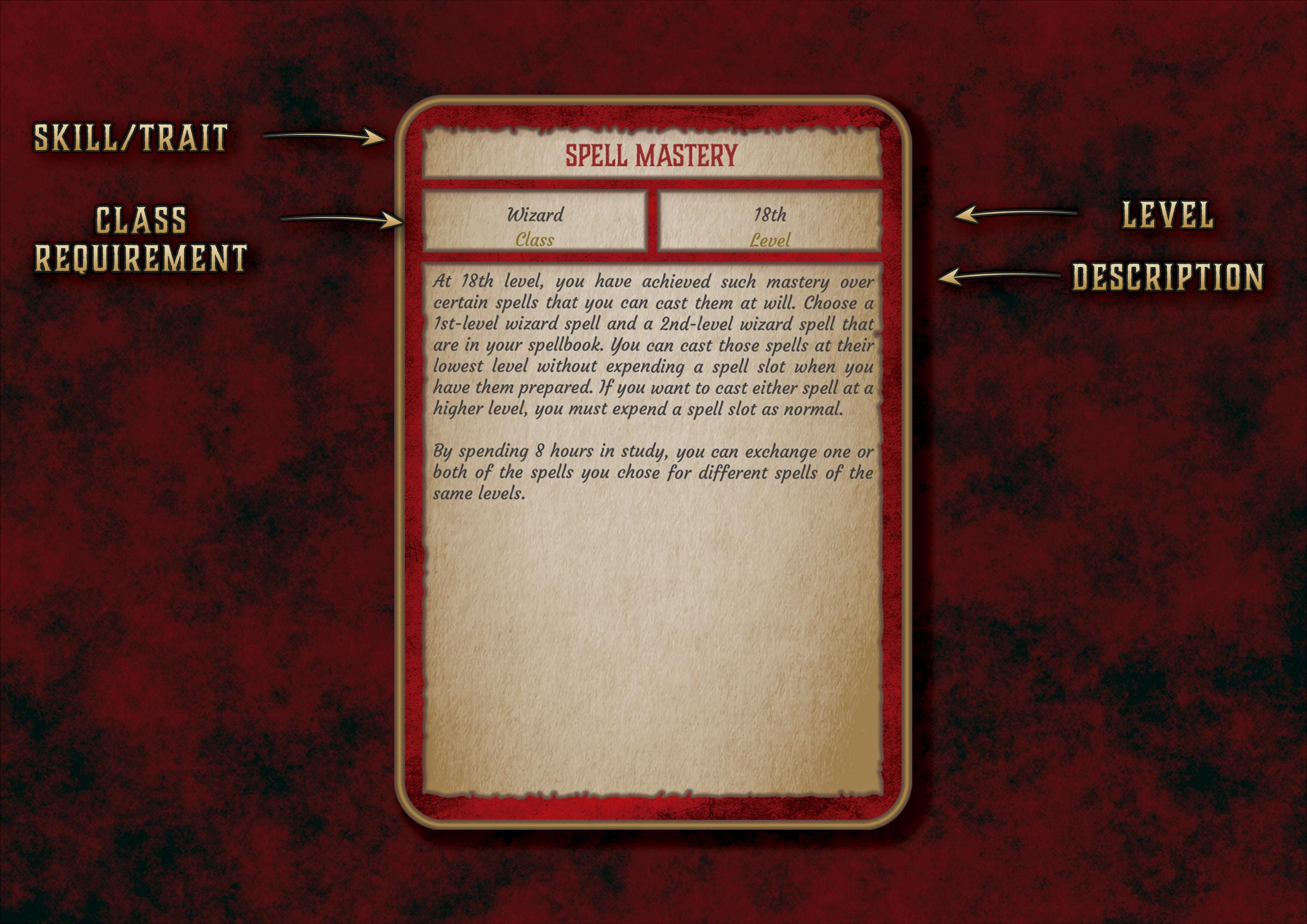 Dnd 5E Wizard Skills and Traits Cards | Class Abilities | Printable PDF ...