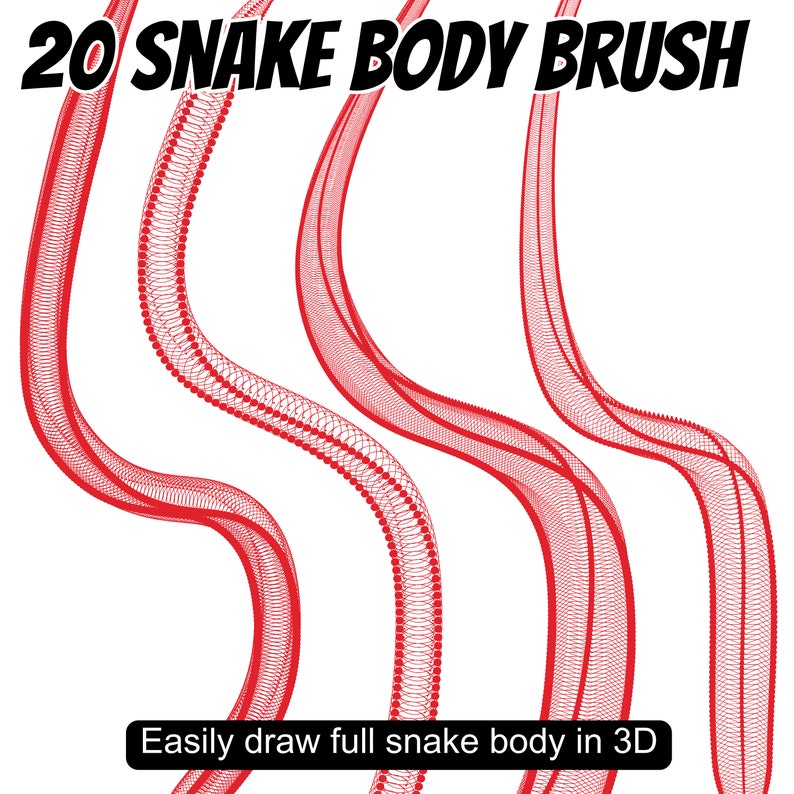 Procreate Snake Brush & Snake Builder Kit- (snake Outline Brush, 3D ...