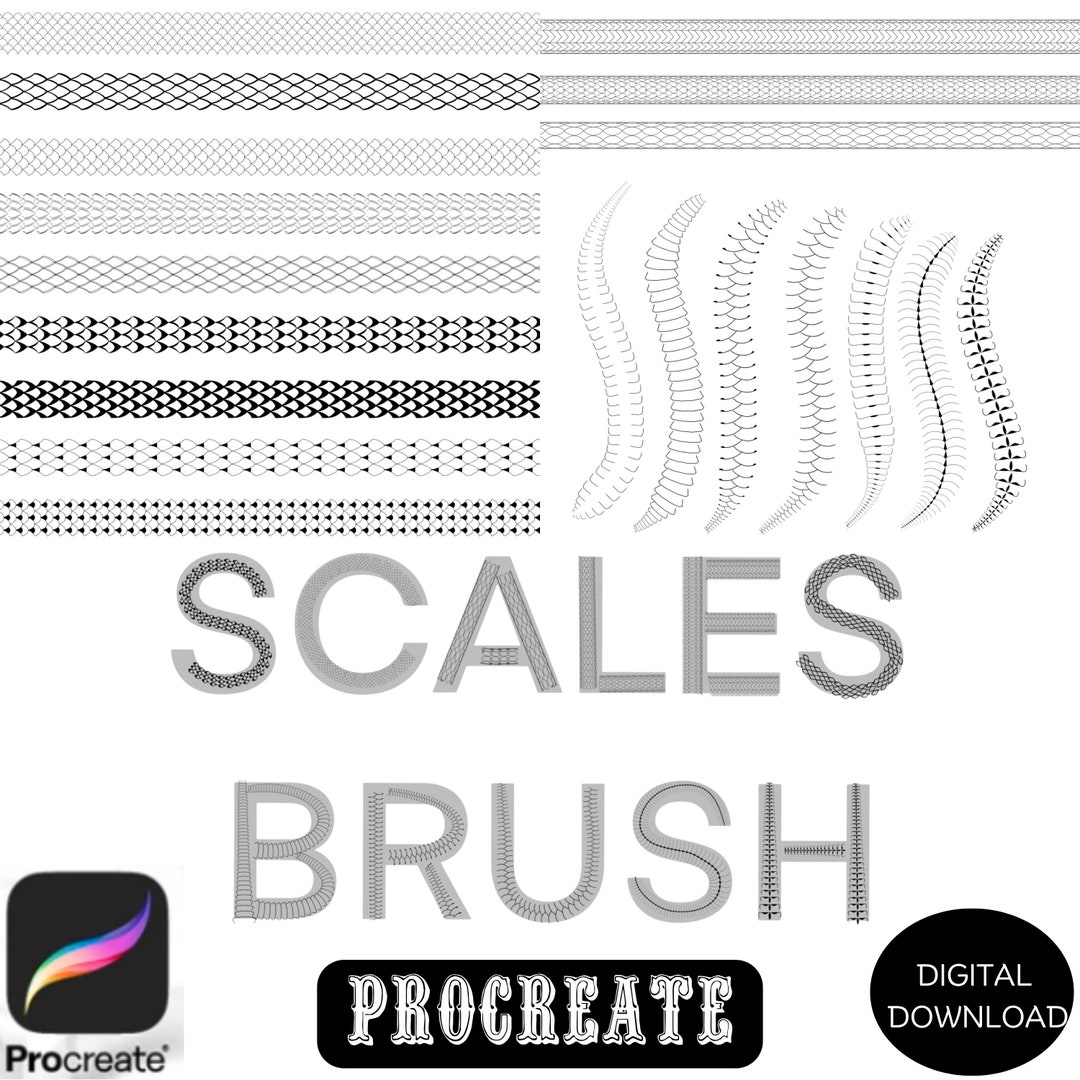 20 Scales Brush hand Drawn snake Skin, Fish Scales/ Fish Skin, Mermaid ...