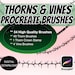 High Quality Thorns Procreate Brush, Vines, Foliage Procreate Brushes ...