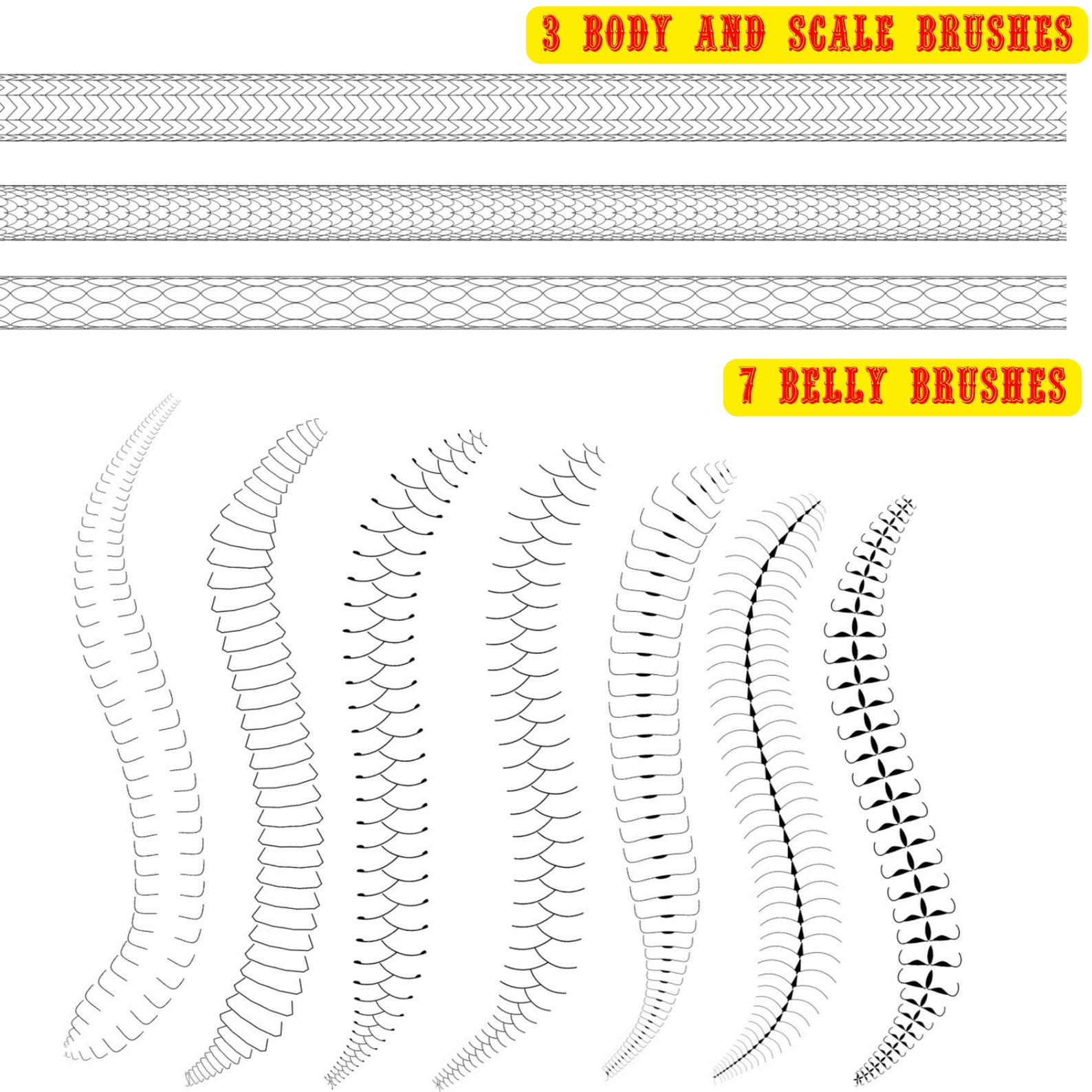 20 Scales Brush (hand Drawn) - (snake Skin, Fish Scales/ Fish Skin ...