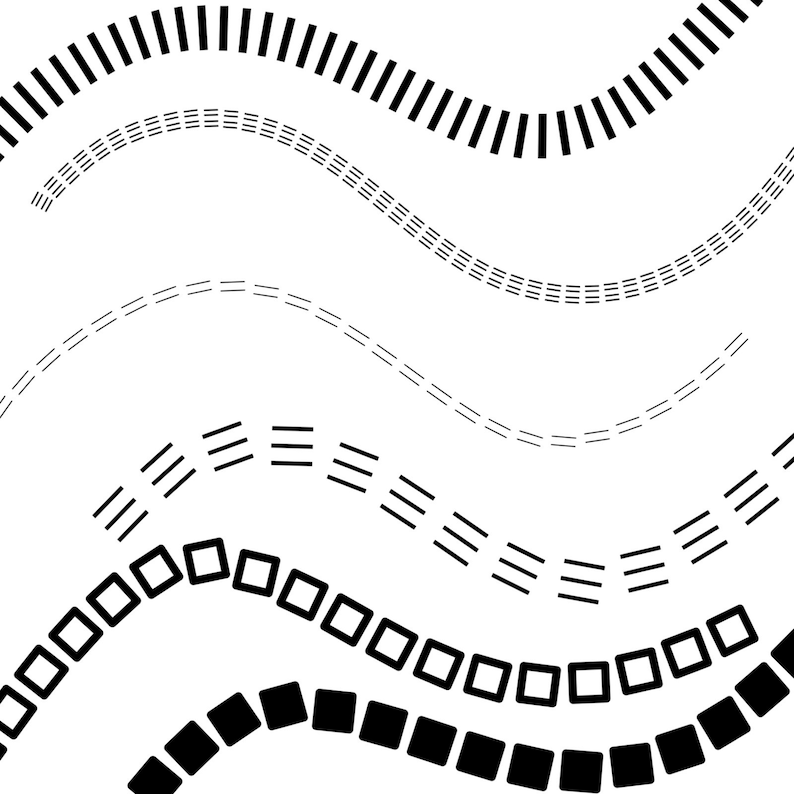 120 Dots Dash Infill Procreate Outline Brushes, Polka Dots, Border Line ...