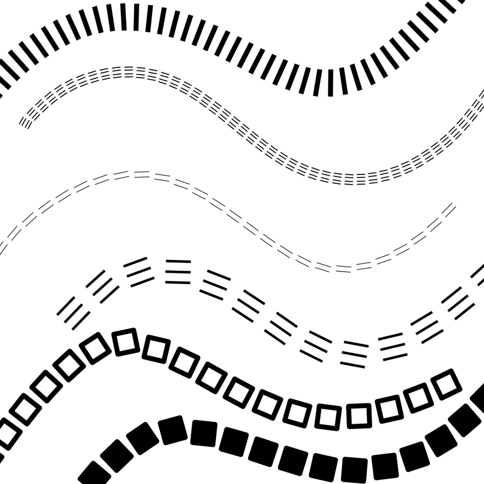 120 Dot and Dash Procreate Brushes: Outline, Border, Tattoo, Lettering ...