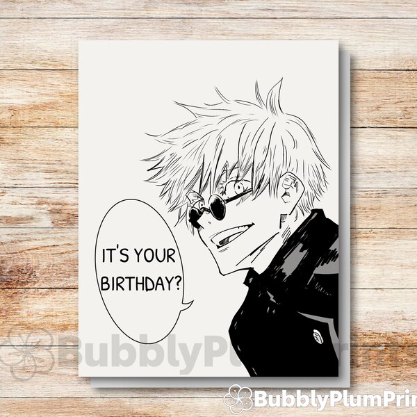Gojo Birthday Card - Etsy UK