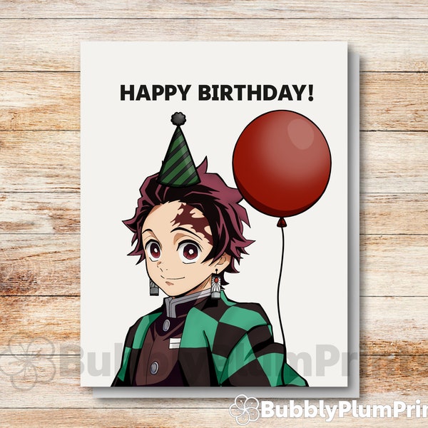 Demon Slayer Card Birthday - Etsy