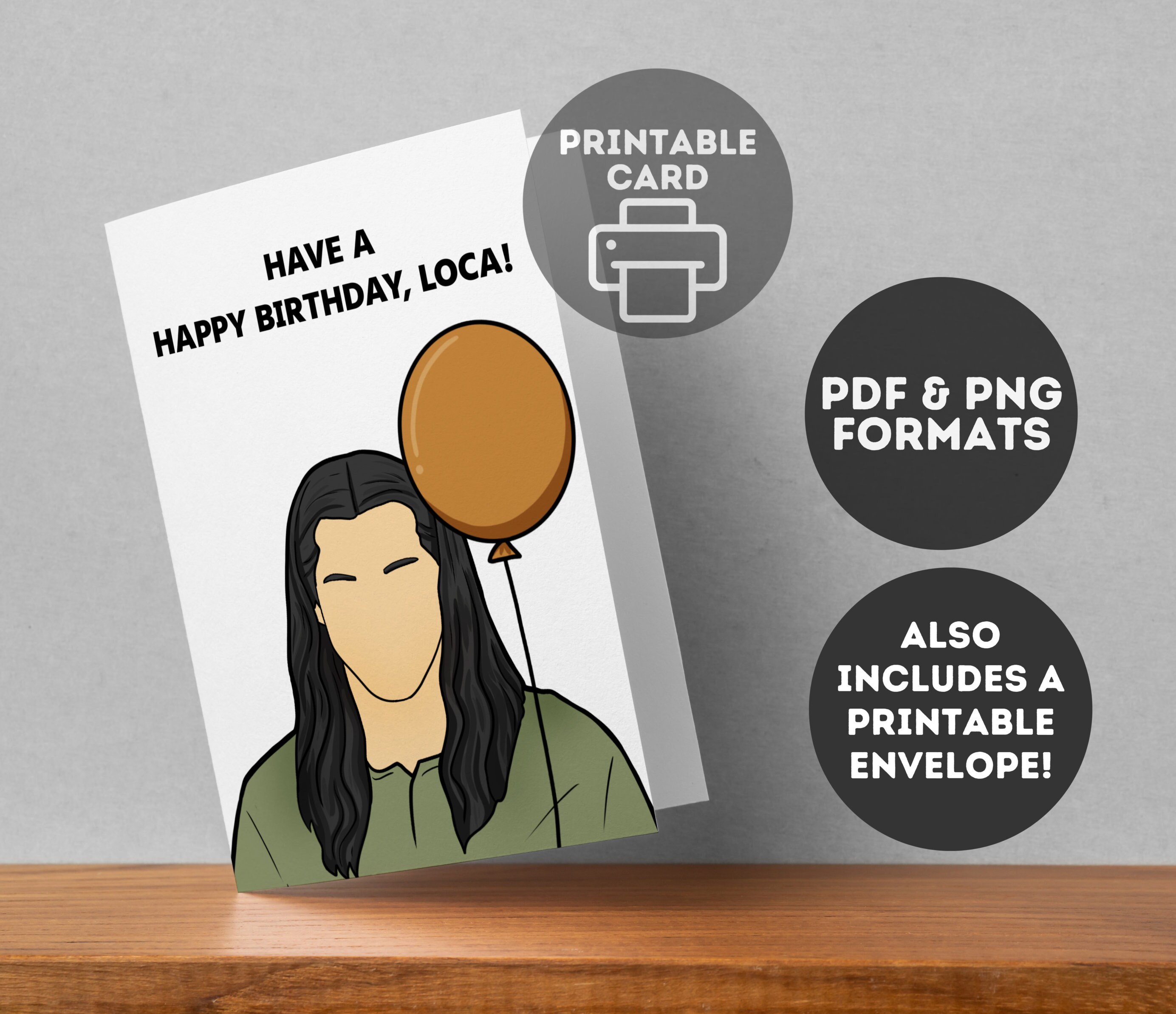 PRINTABLE Funny Happy Birthday Loca Greeting Card Wolf Guy in - Etsy