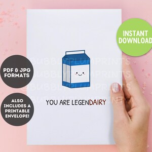 PRINTABLE Milk Minimalist Greeting Card | Cute Congratulations Card ...