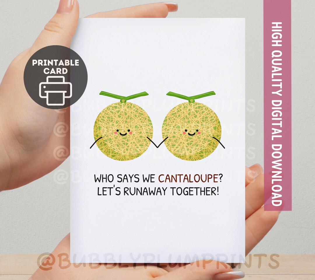 PRINTABLE Runaway Cute Minimalist Greeting Card | Kawaii Confession ...