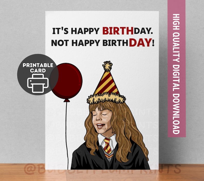PRINTABLE Funny Happy Birthday Wizard Greeting Card | Student Witch ...