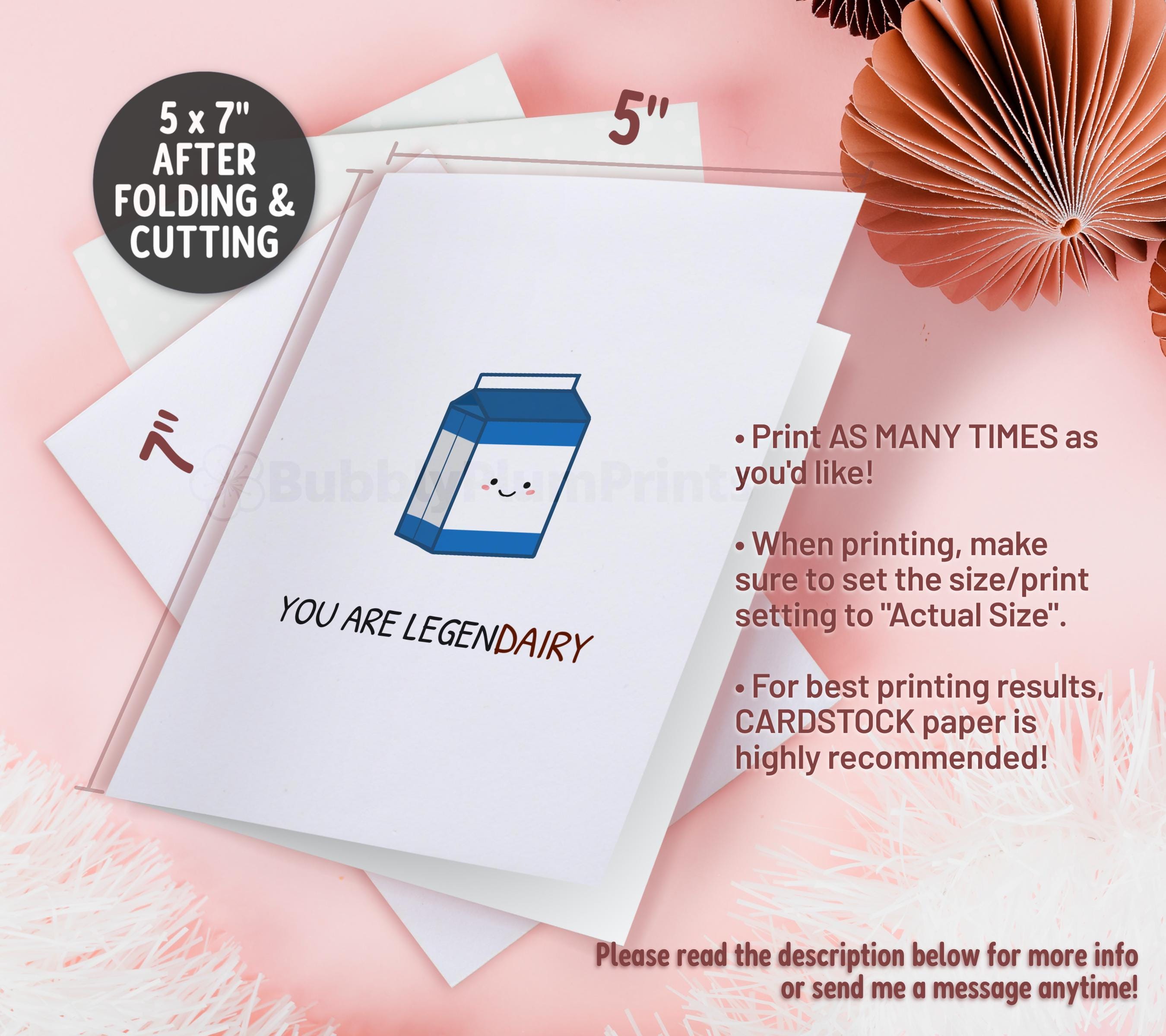 PRINTABLE Milk Minimalist Greeting Card | Cute Congratulations Card ...