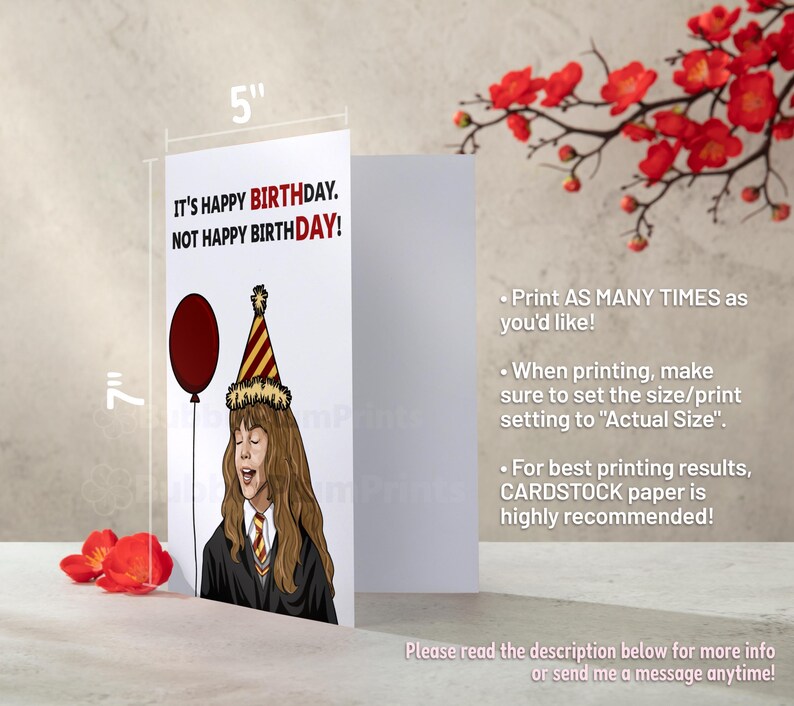 PRINTABLE Funny Happy Birthday Wizard Greeting Card | Student Witch ...