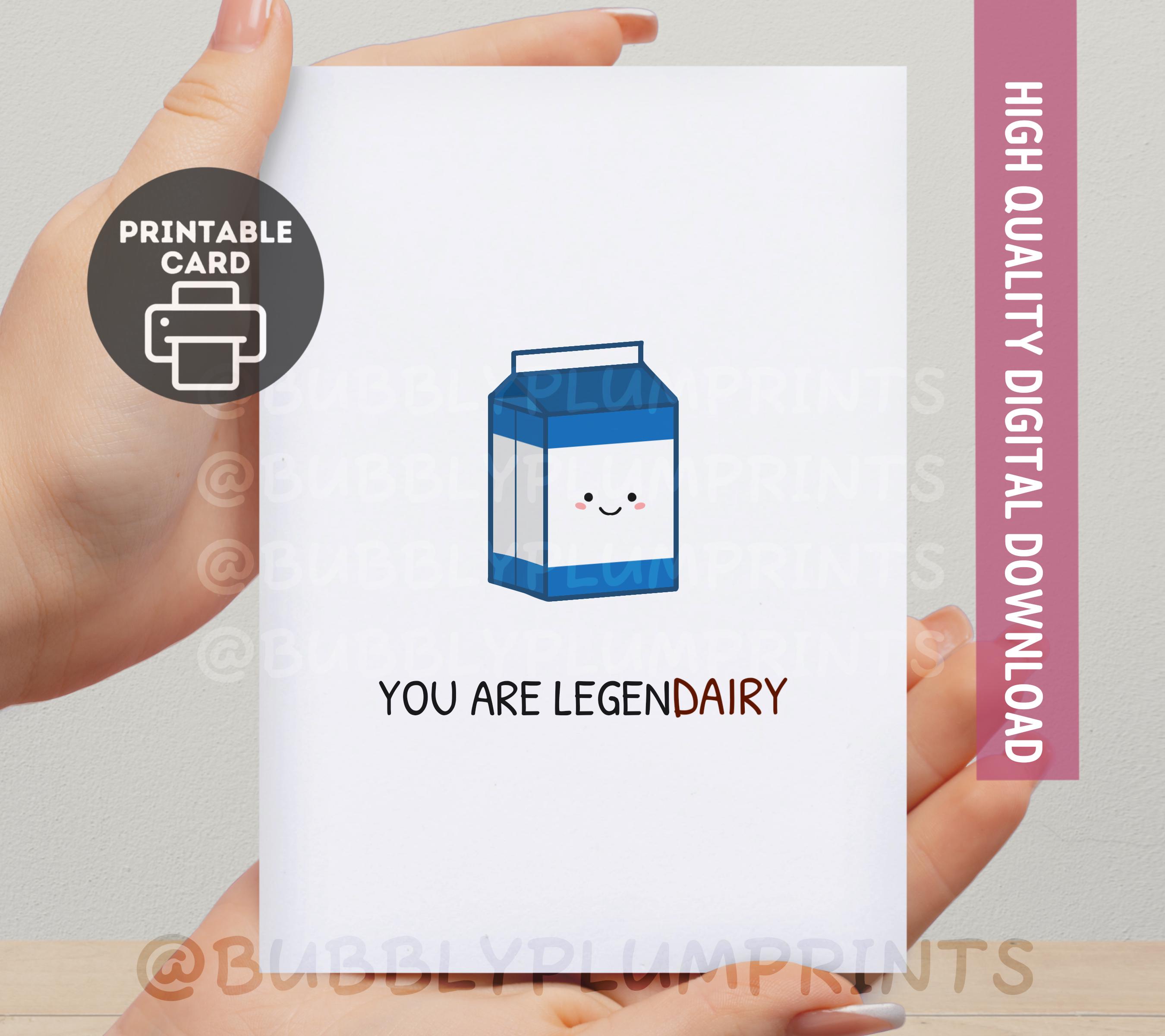 PRINTABLE Milk Minimalist Greeting Card | Cute Congratulations Card ...