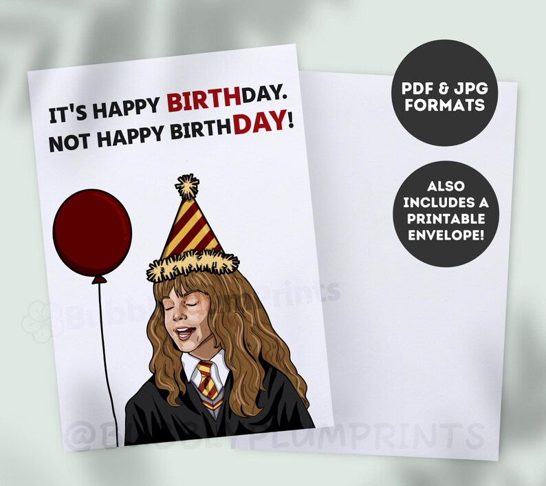 PRINTABLE Funny Happy Birthday Wizard Greeting Card | Student Witch ...