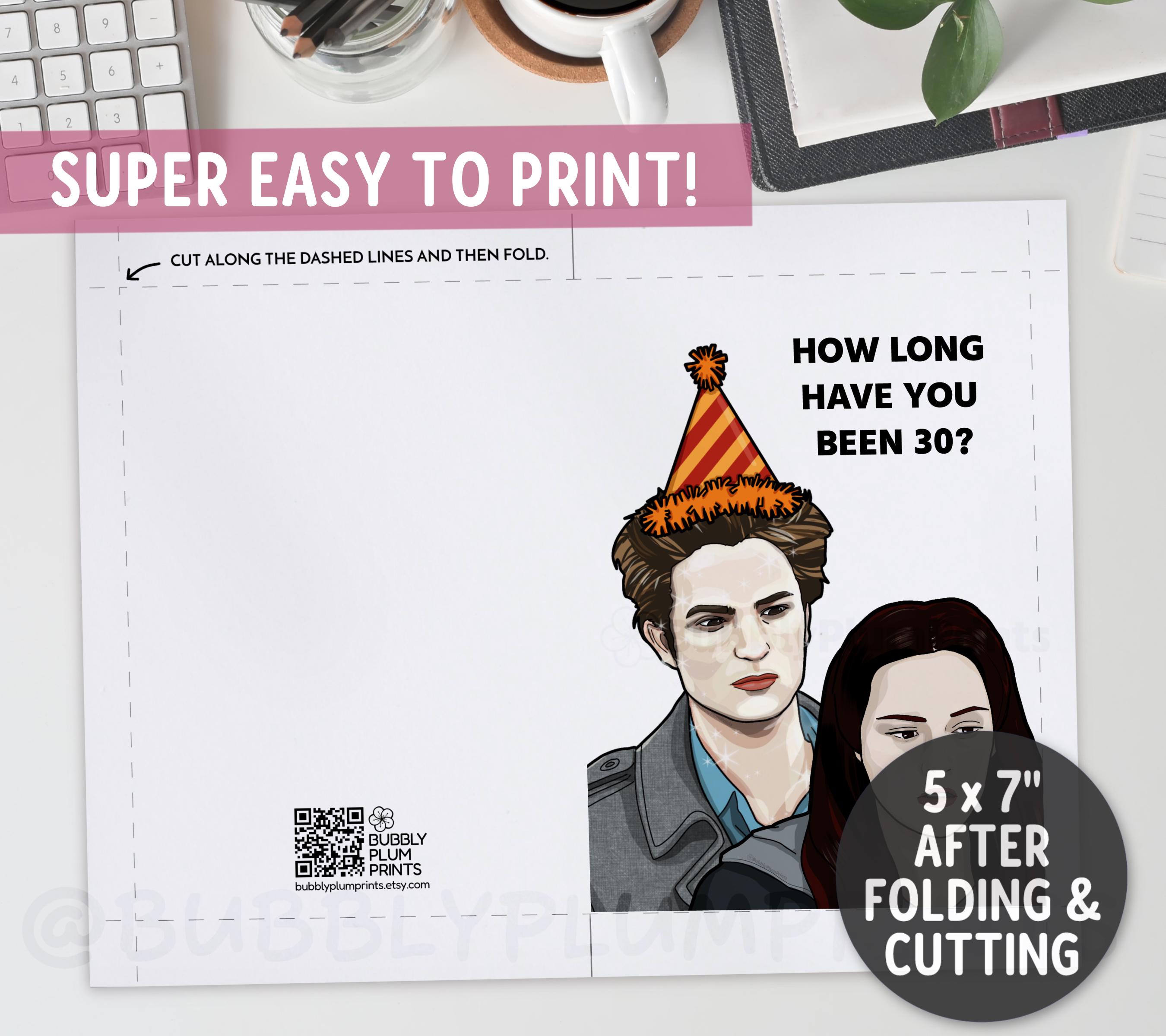 PRINTABLE Funny Edward 30th Birthday Greeting Card | How Long Have You ...