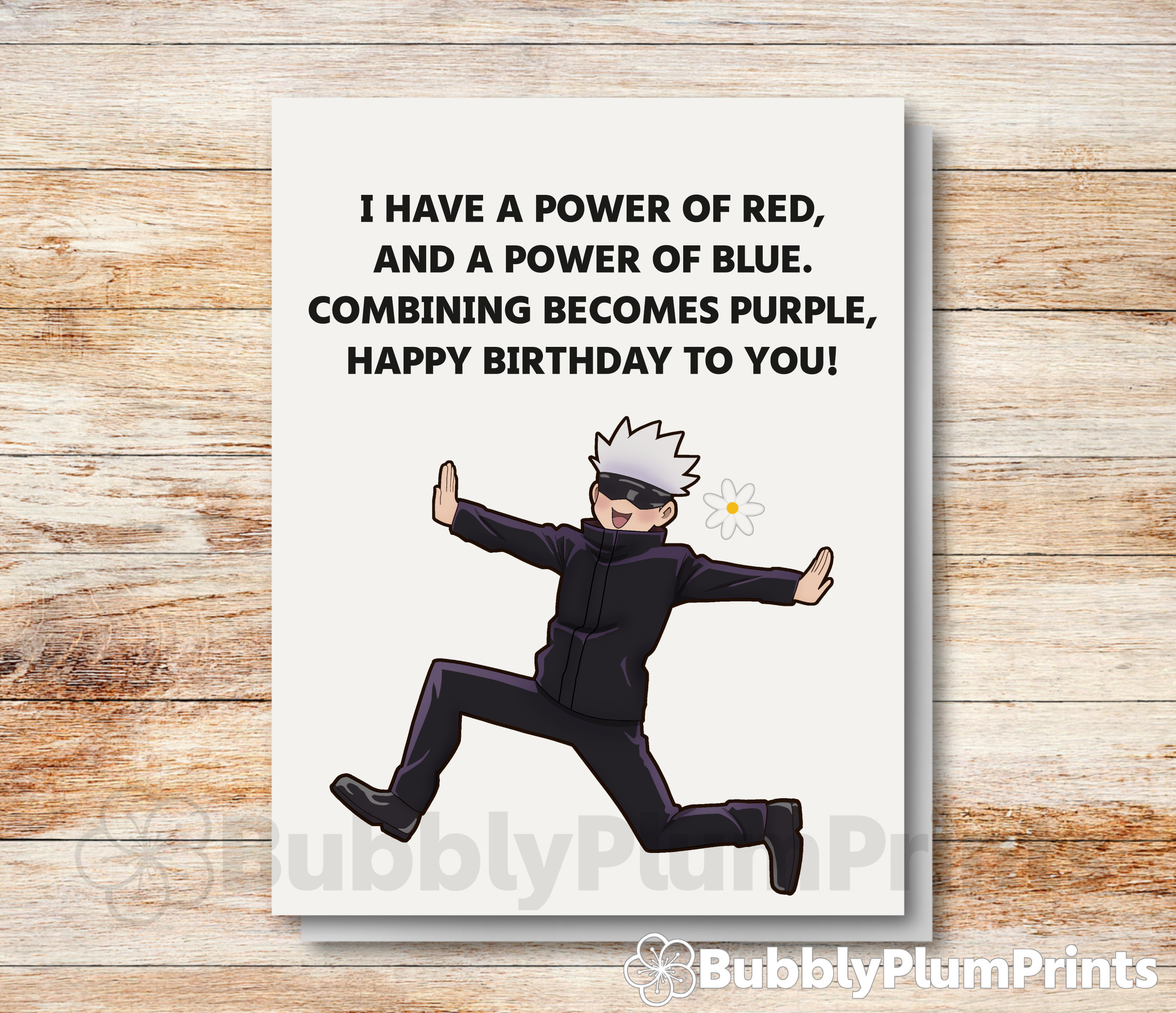 Funny Happy Birthday Card, Gojo Anime Manga Greeting Card, Domain ...
