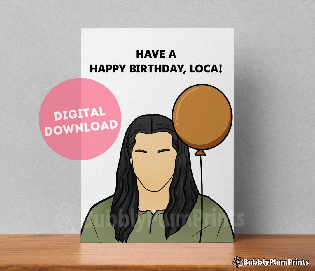 PRINTABLE Funny Happy Birthday Loca Greeting Card Wolf Guy in - Etsy
