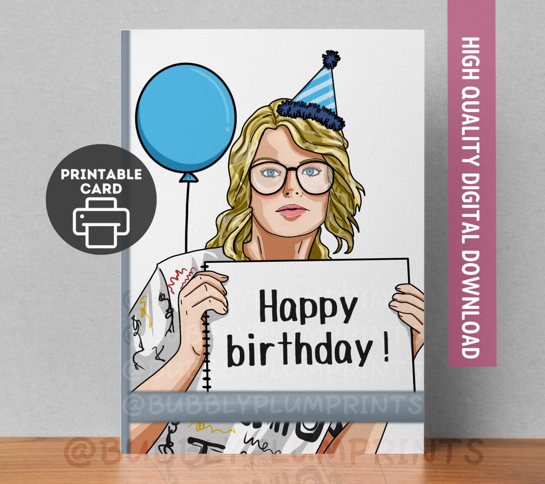PRINTABLE Funny Happy Birthday Swiftie Card | You Belong With Me Song ...
