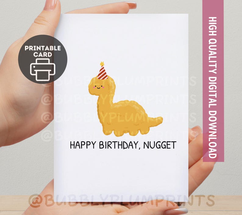 PRINTABLE Happy Birthday Minimalist Greeting Card | Funny Chicken ...