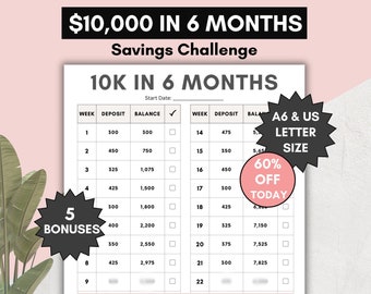 BIWEEKLY SAVINGS: 10,000 in 26 Weeks - Etsy