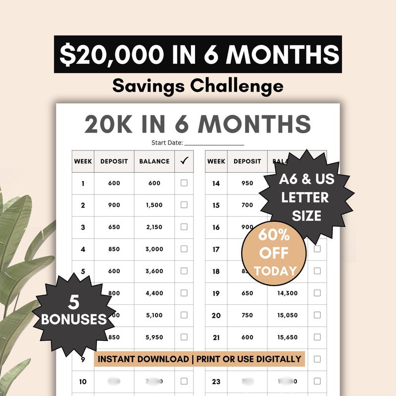 Savings Book 20k - Etsy