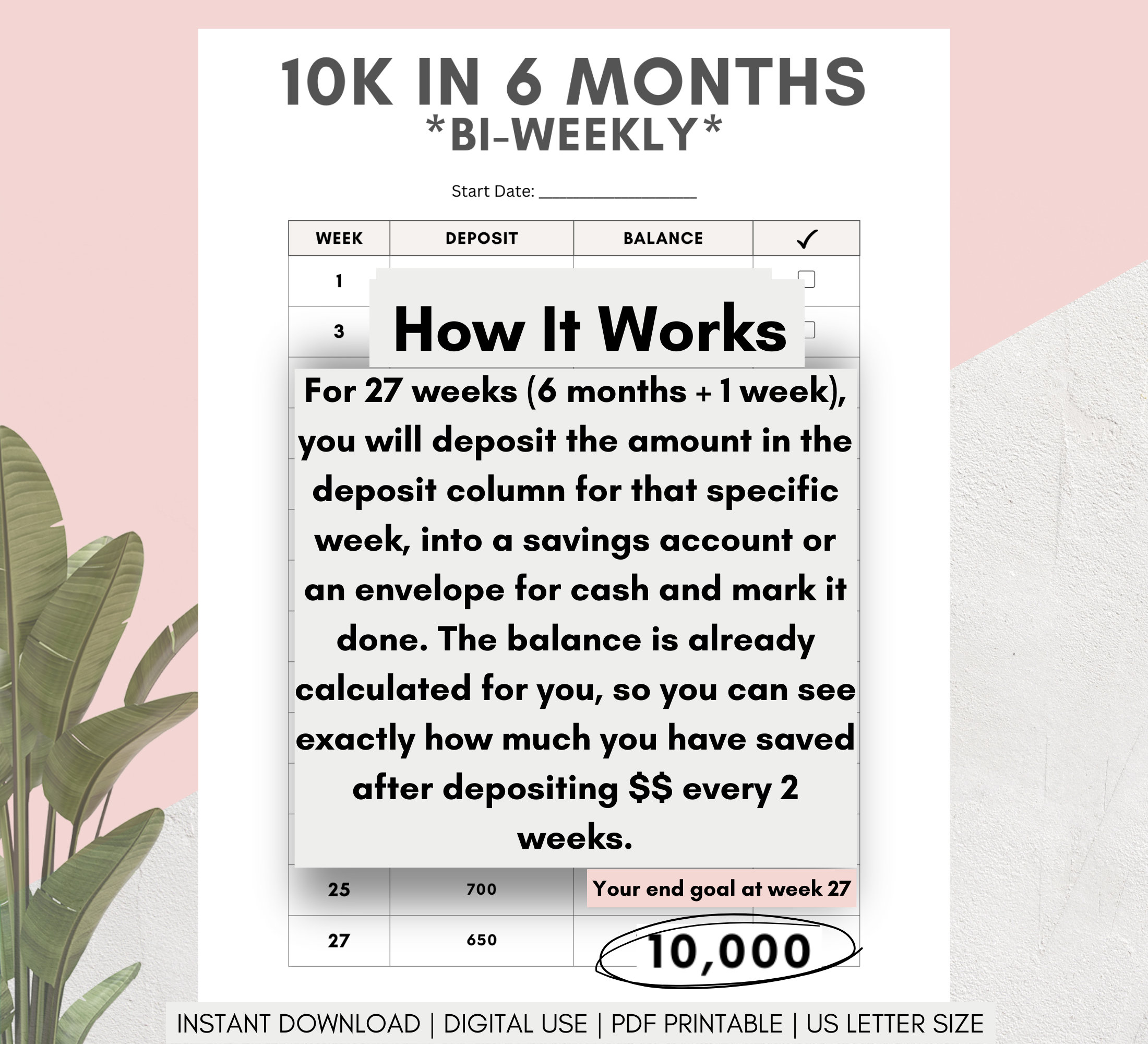 10k Bi-weekly Savings Challenge, Save 10000 in 6 Months Biweekly ... 10k Bi-weekly Savings Challenge, Save 10000 in 6 Months Biweekly ...