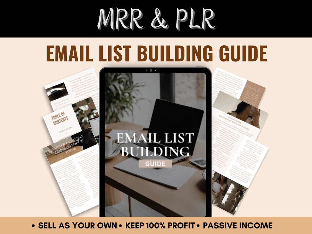 Email List Building Guide With MRR & PLR, How to Build an Email List Handbook, Email List Help ...
