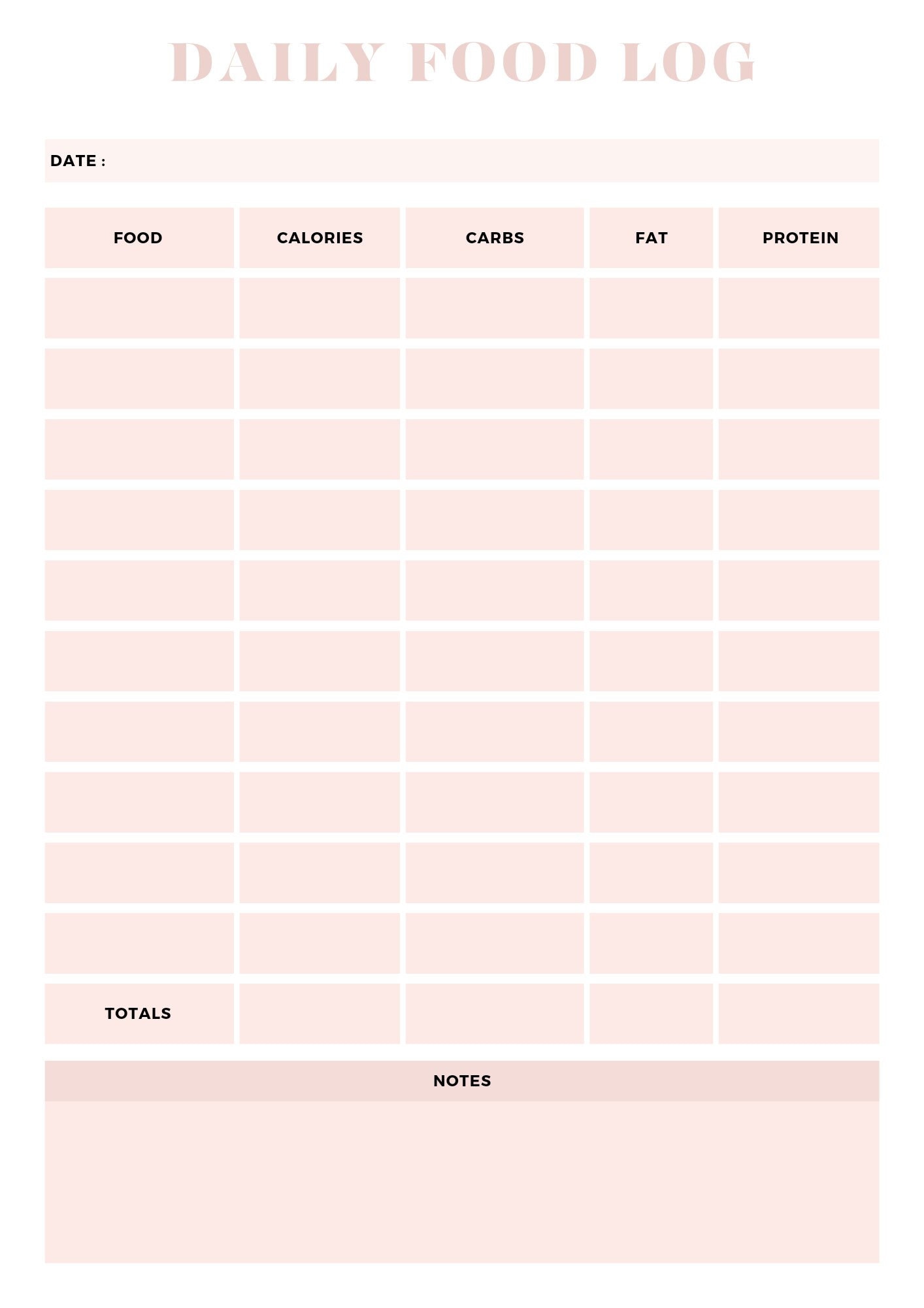 Daily Food Log - Etsy