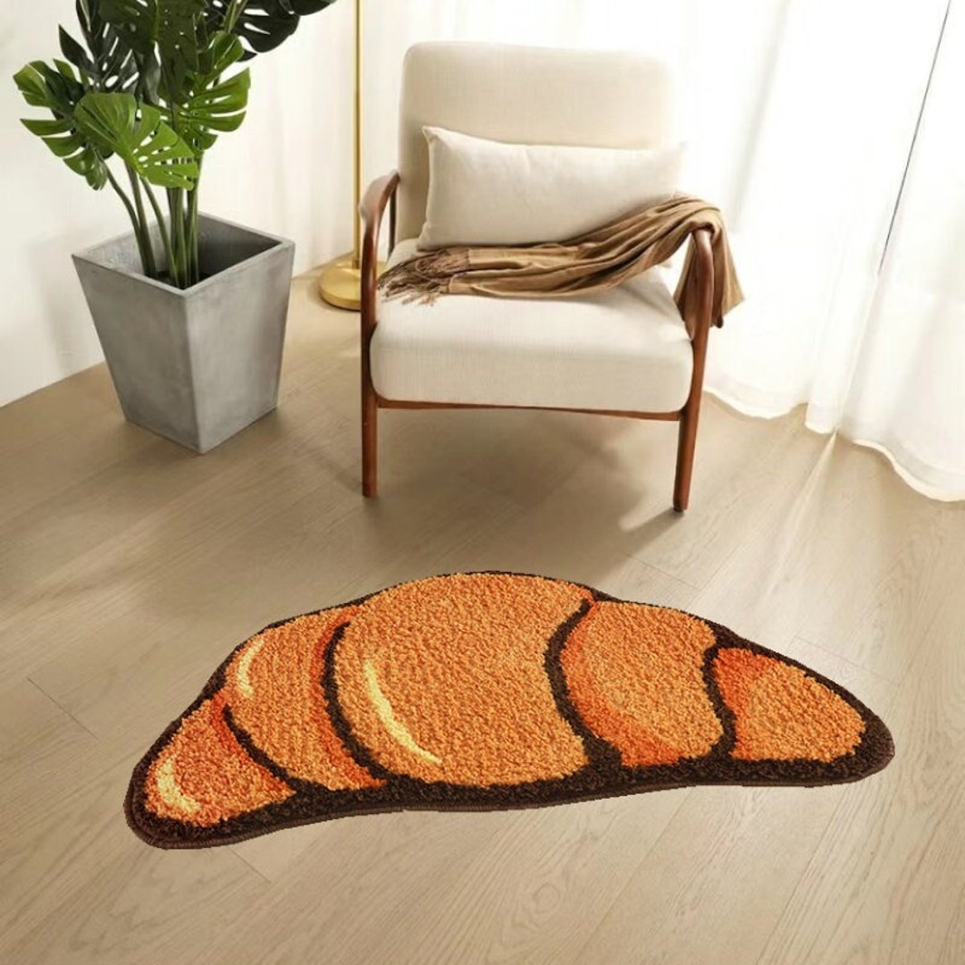 Cute Cartoon Plush Croissant Rug Croissant Bread Mat - Etsy