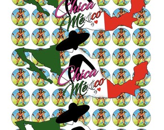 Round Mexican Card El Mundo 1 Inch Instant Download Loteria El Mundo En ...