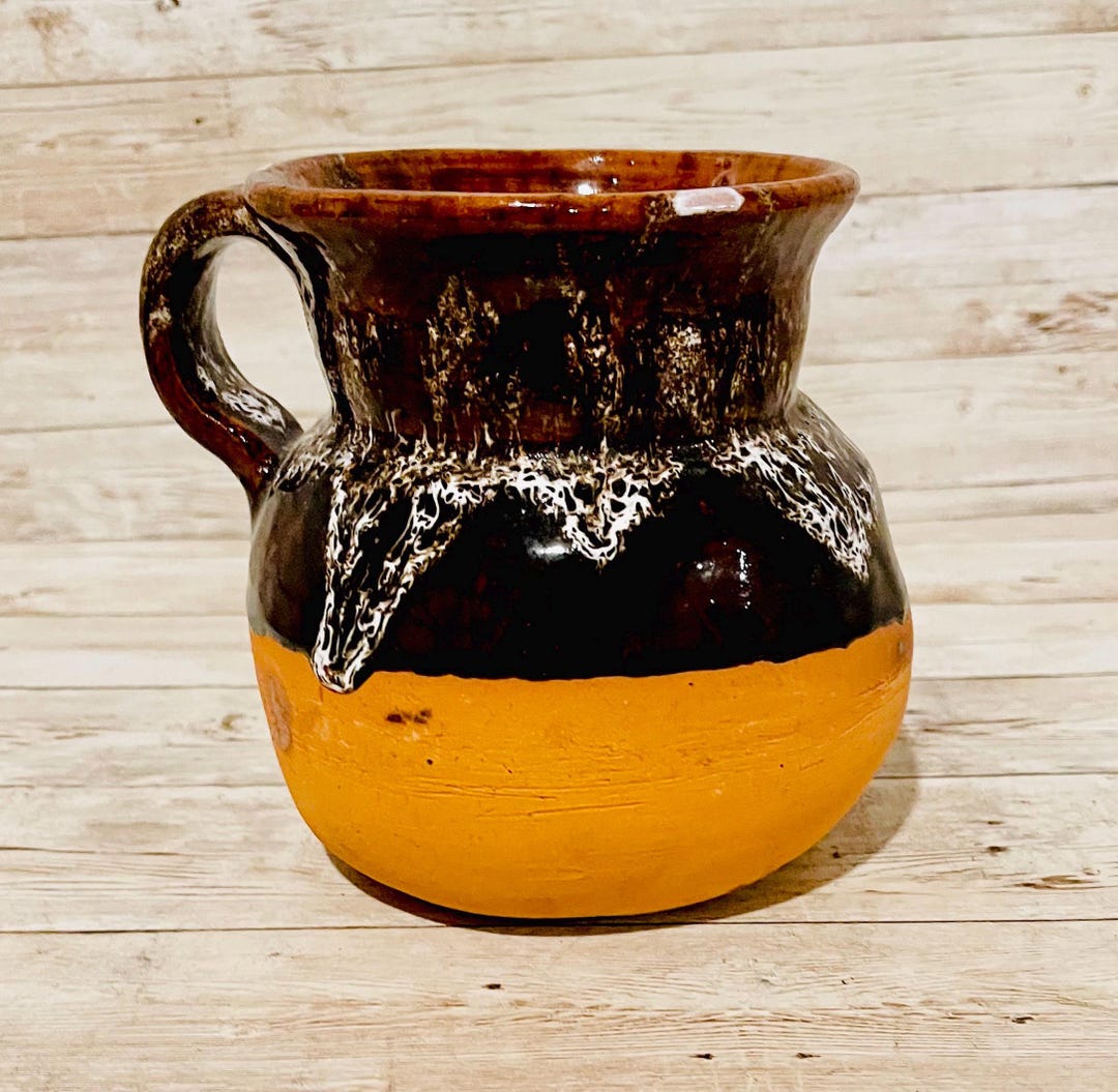 Olla Mexicana De Barro Vidriado Chocolatera Mexican Terra Cota Hot ...