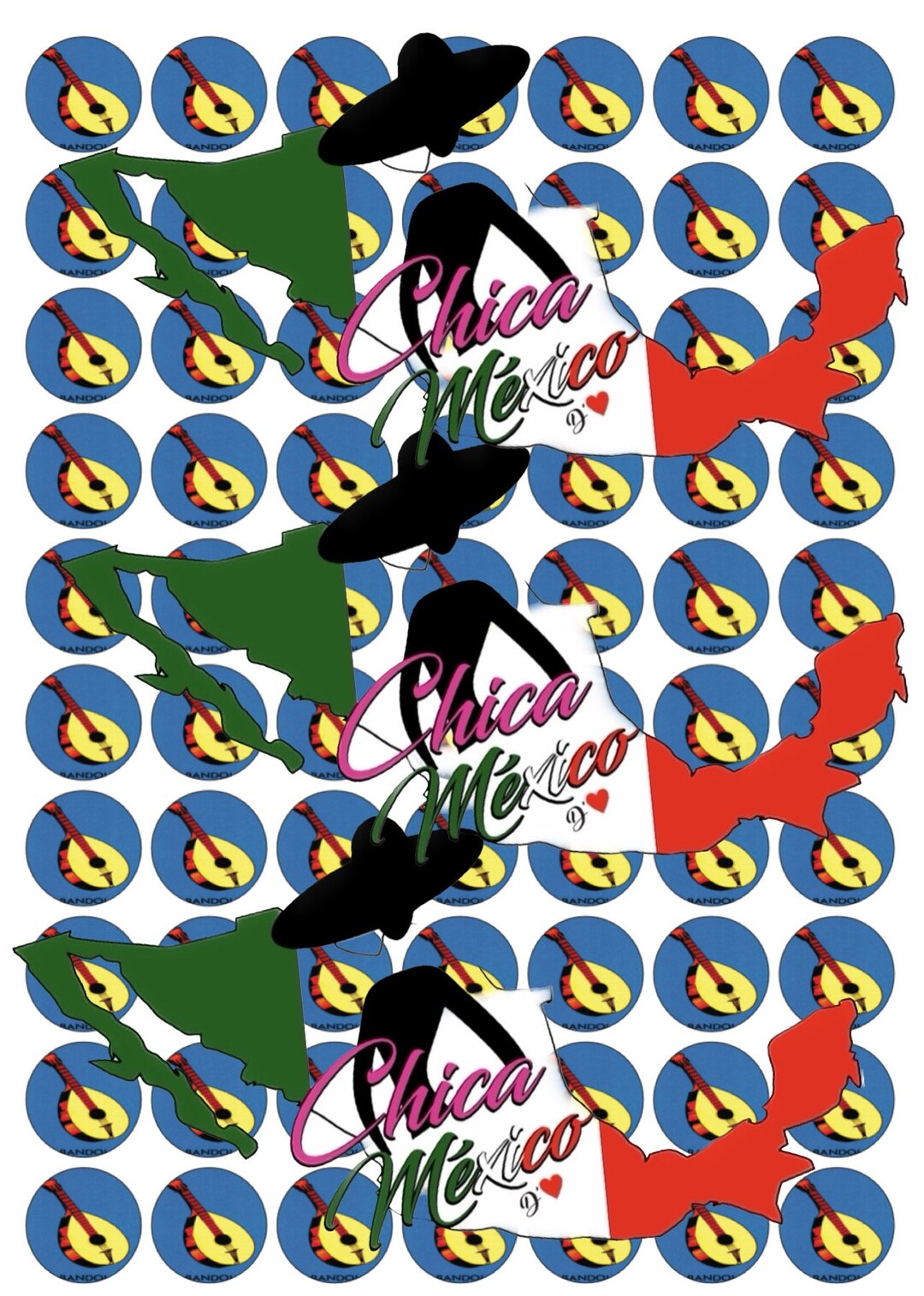 Round Mexican Card El Bandolon 1 Inch Instant Download Loteria El ...