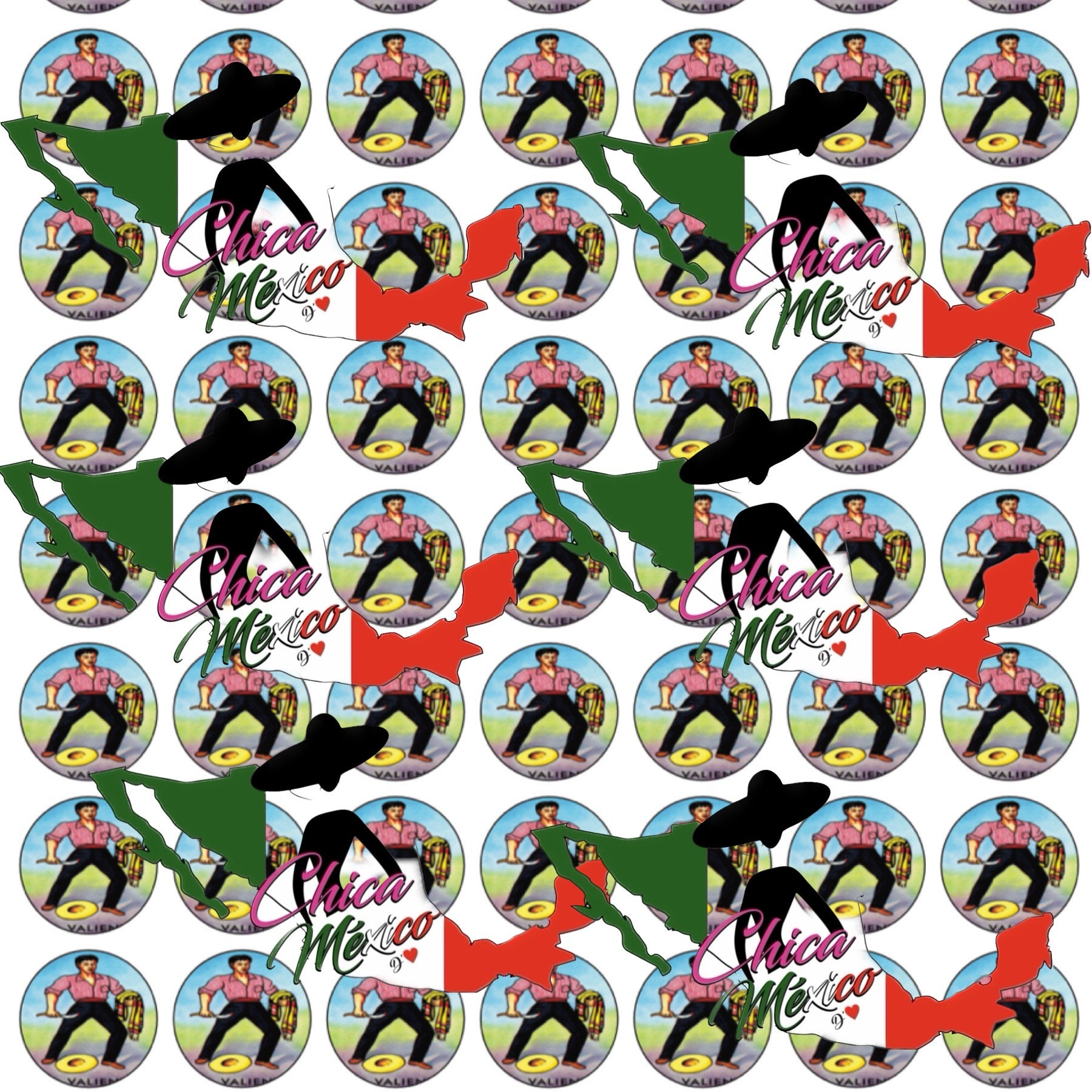 Round Mexican Card El Valiente 1 Inch Instant Download Loteria - Etsy