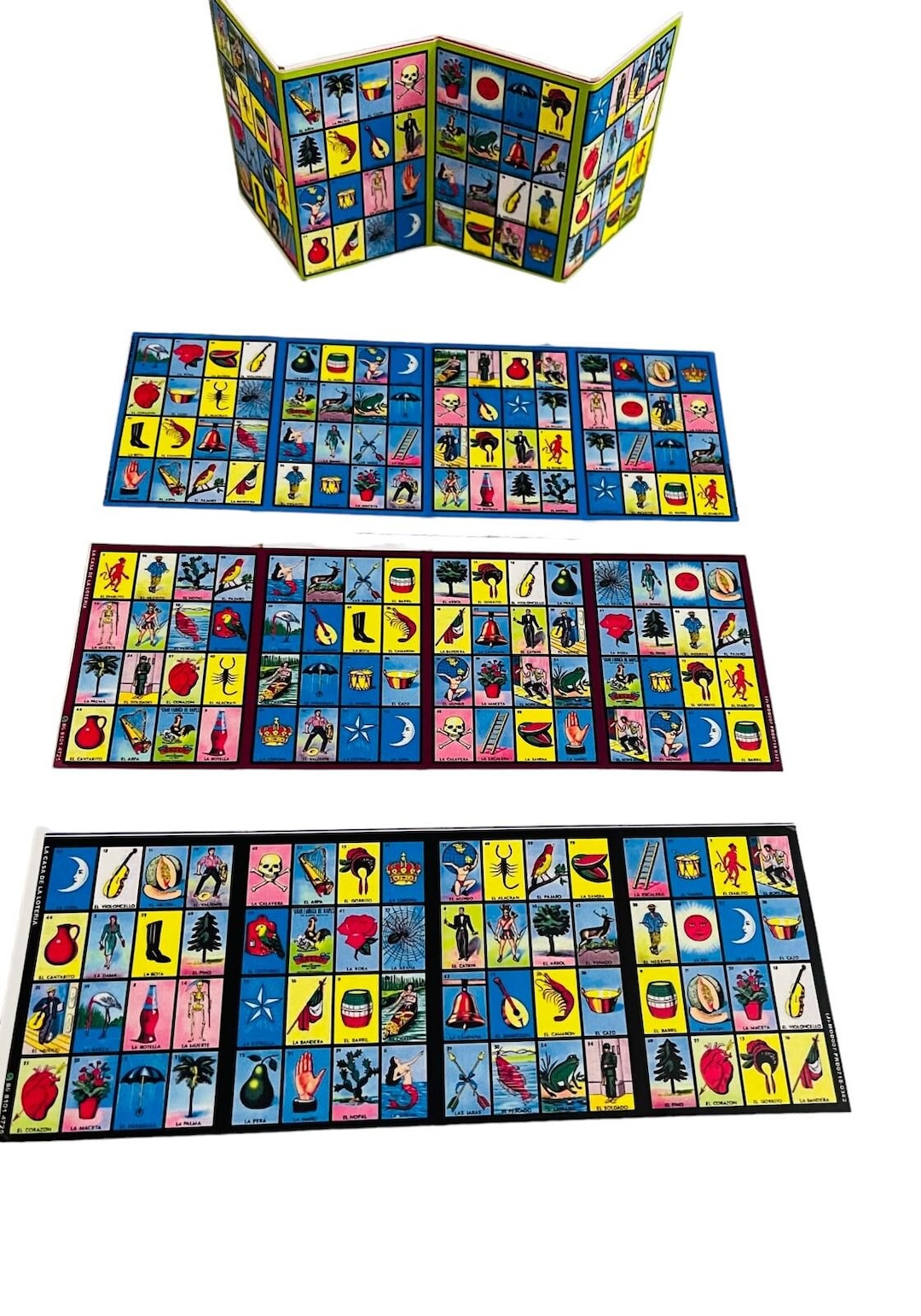 16 Mini Loteria Mexican Cards 2 3/4 X 1 3/4 Inches 16 Mini Cartas De ...