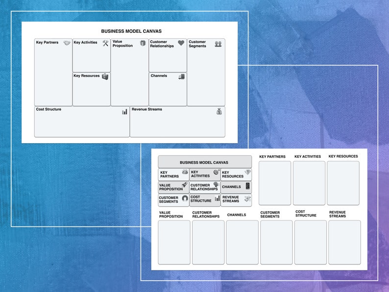 Business Model Canvas Templates, Powerpoint and Canva Editable, Digital ...