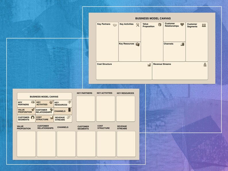Business Model Canvas Templates, Powerpoint and Canva Editable, Digital ...