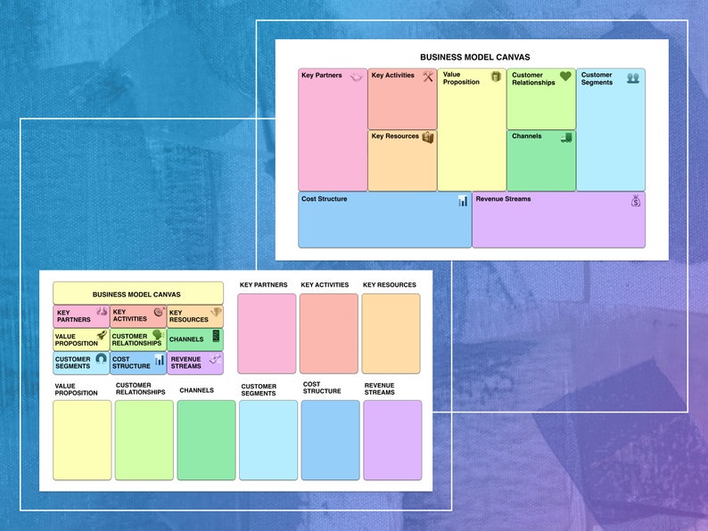 Business Model Canvas Templates, Powerpoint and Canva Editable, Digital ...