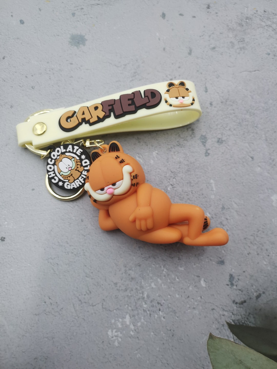 Garfield Keychain Slouchy Pose Doll Keychain Key Accessory - Etsy