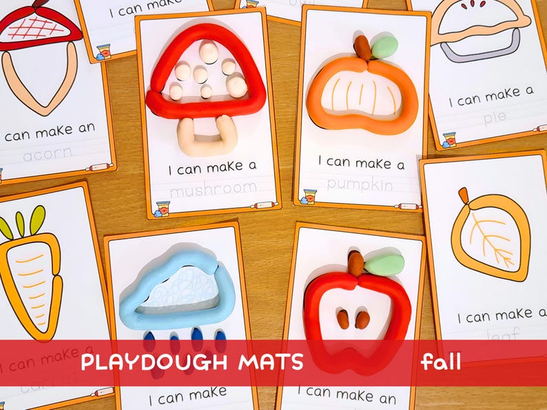 Fall Play Dough Mats Toddler Pumpkin Activities Montessori Homeschool ...