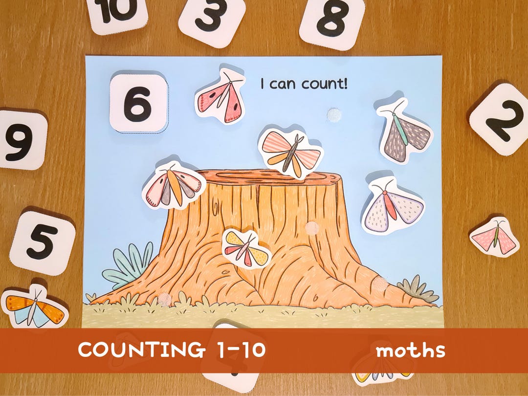 Fall Counting Practice Numbers 1-10 Toddler Moths Count Activities ...