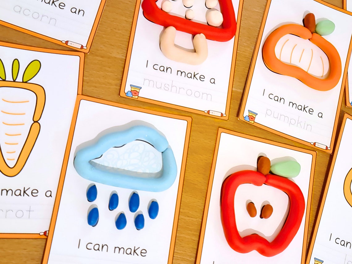 Fall Play Dough Mats Toddler Pumpkin Activities Montessori Homeschool ...