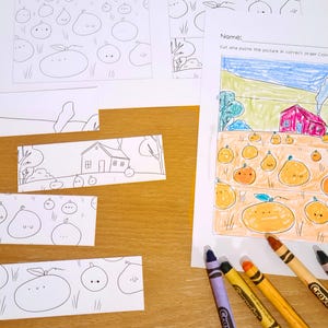 Fall Cutting Practice Puzzles for Preschool Scissor Skill Fall Coloring ...