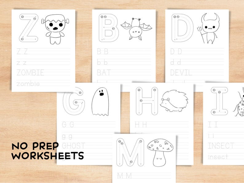 Fall Alphabet ABC Tracing Worksheets Autumn Letter Trace Prek Fine ...