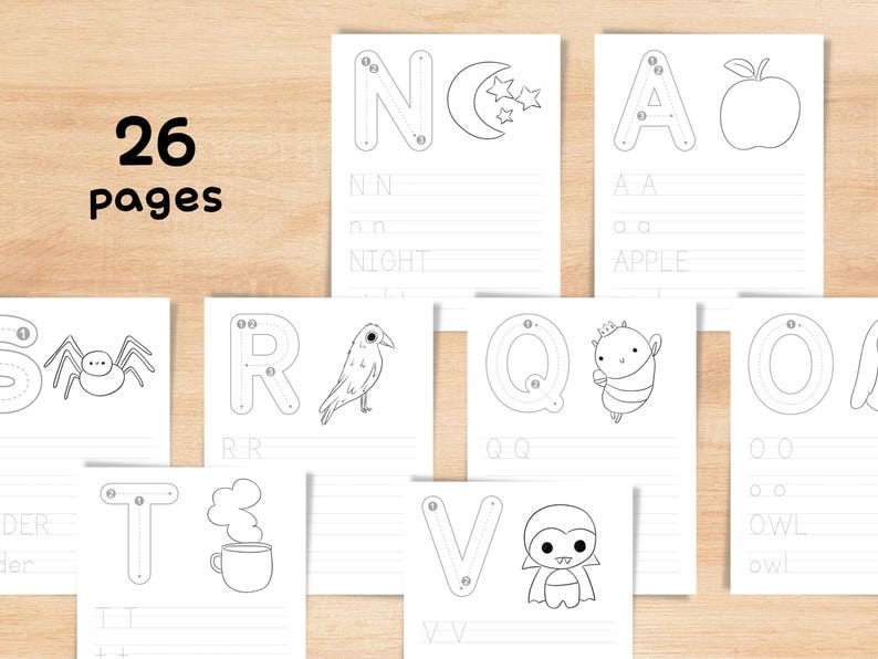 Fall Alphabet ABC Tracing Worksheets Autumn Letter Trace Prek Fine ...