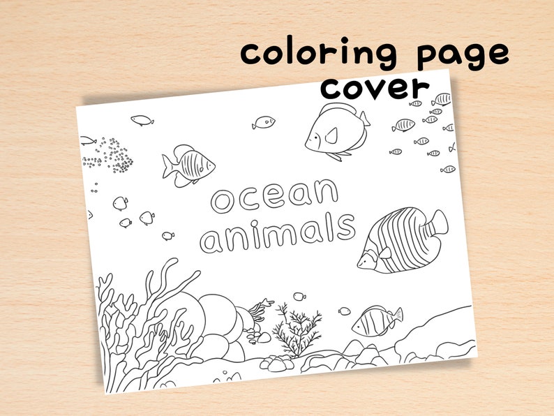 Ocean Animals and Sea Creatures Coloring Book Beach Unit Homeschool ...
