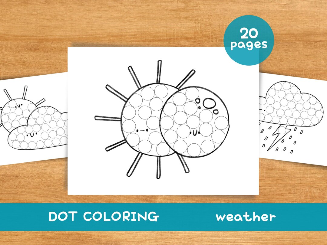 Weather Dot Marker Prek Worksheet Homeschool No Prep Do a Dot ...